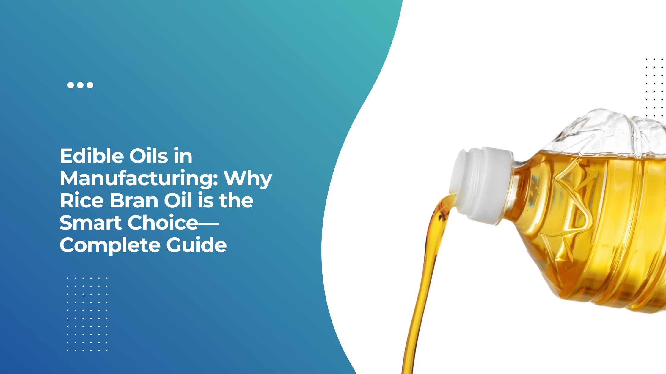 Rice Bran Oil for Food Manufacturing | Complete Guide